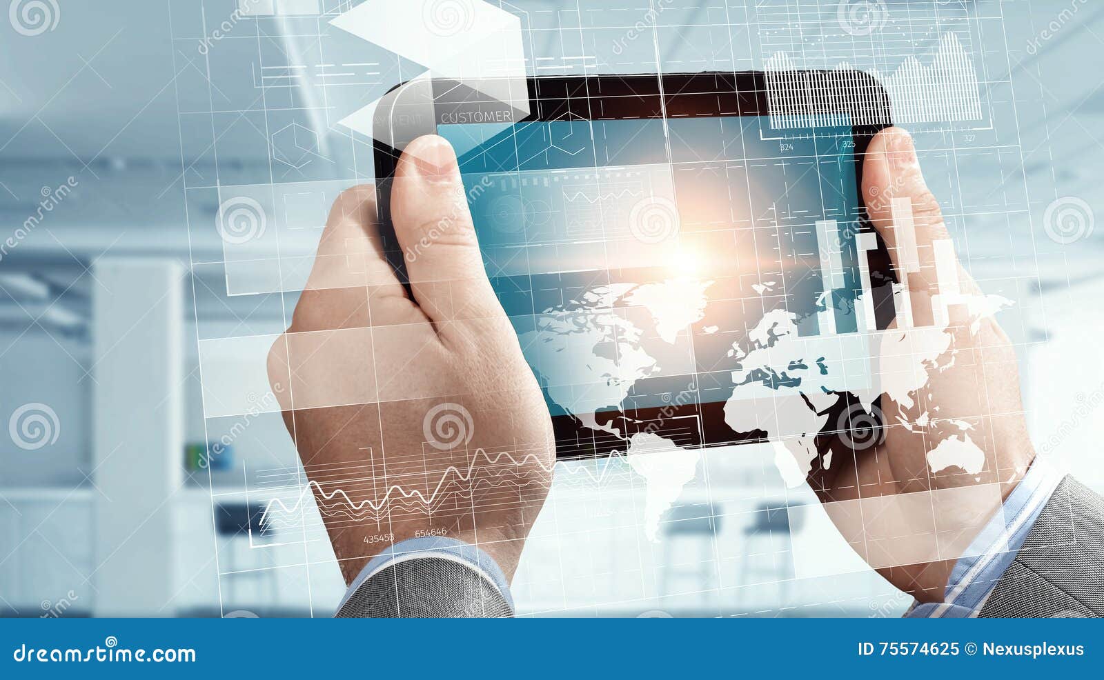 Wireless Connection and Media Technologies . Mixed Media Stock Image ...
