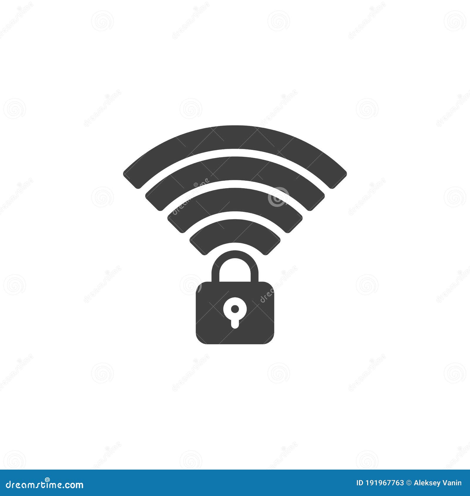 Wireless Connection Secured Vector Icon Stock Vector - Illustration of ...
