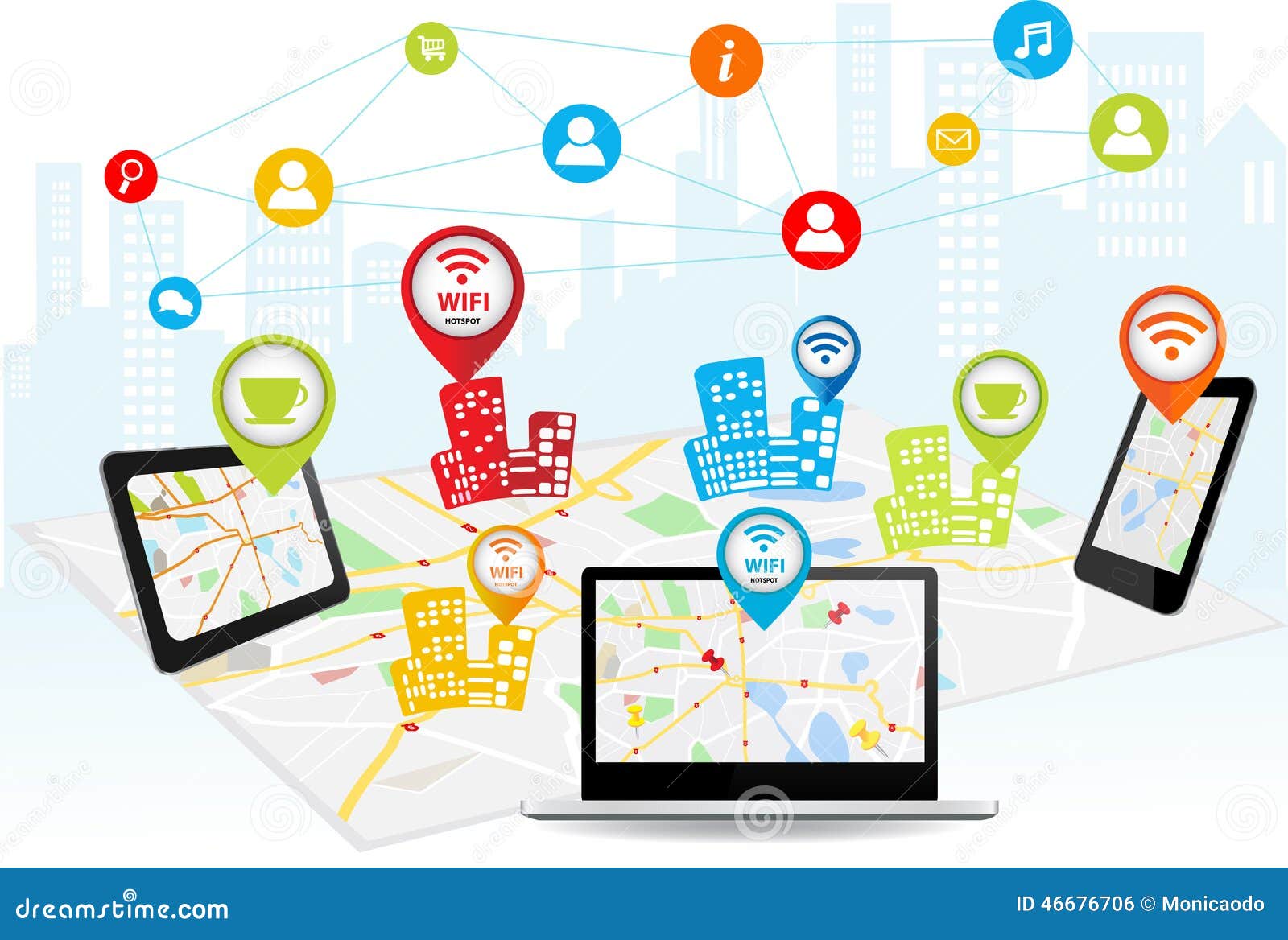 Wireless Connection Technology Concept Stock Vector - Illustration of ...