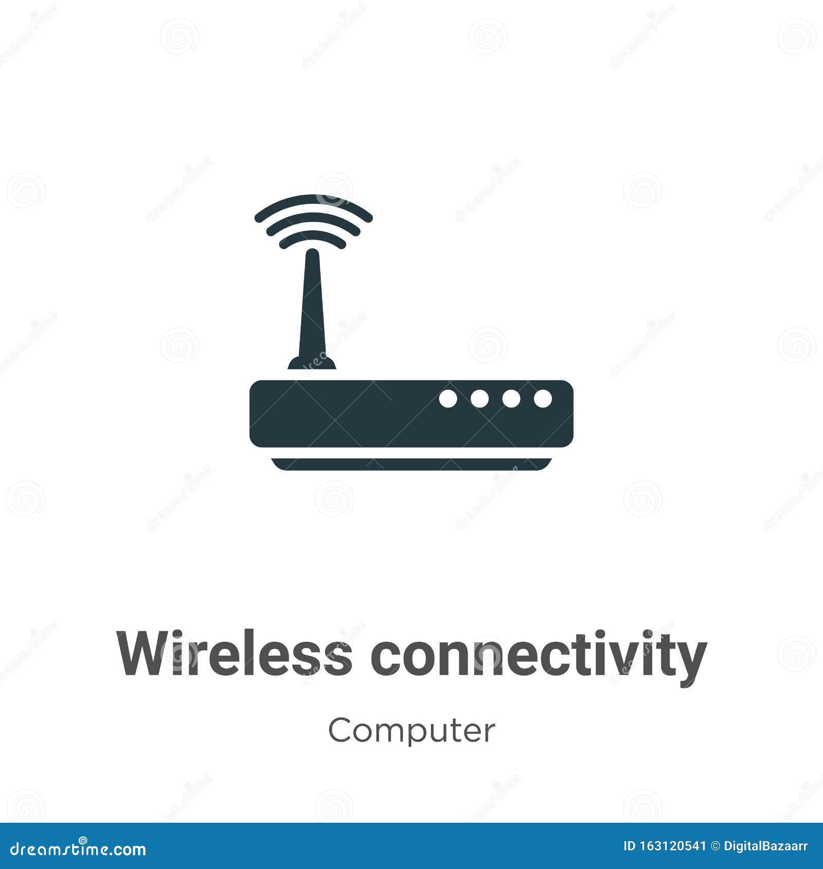 Wireless Connectivity Vector Icon on White Background. Flat Vector ...