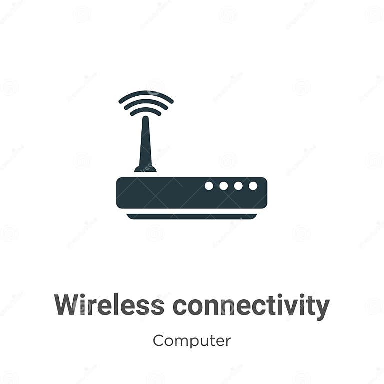 Wireless Connectivity Vector Icon on White Background. Flat Vector ...