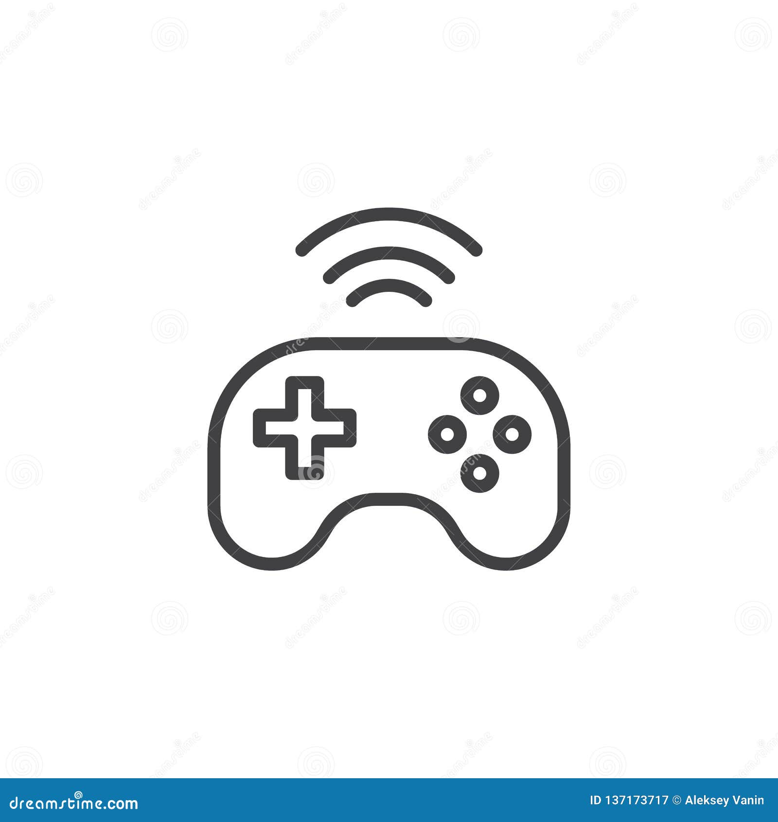 Wireless Console Gamepad Line Icon Stock Vector - Illustration of logo ...