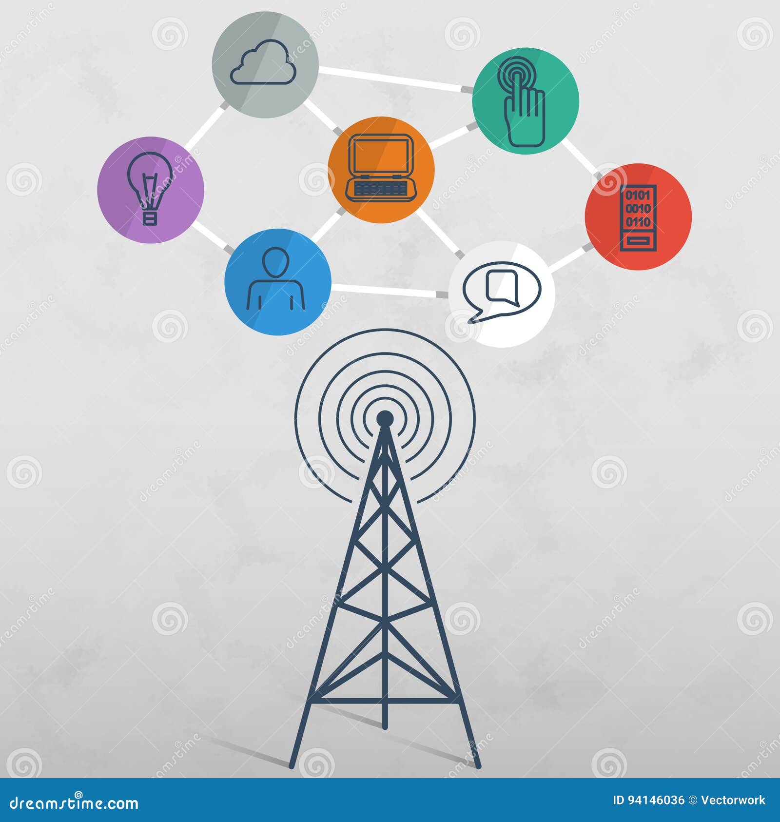 Wireless Data Network Technology Stock Vector - Illustration of info ...