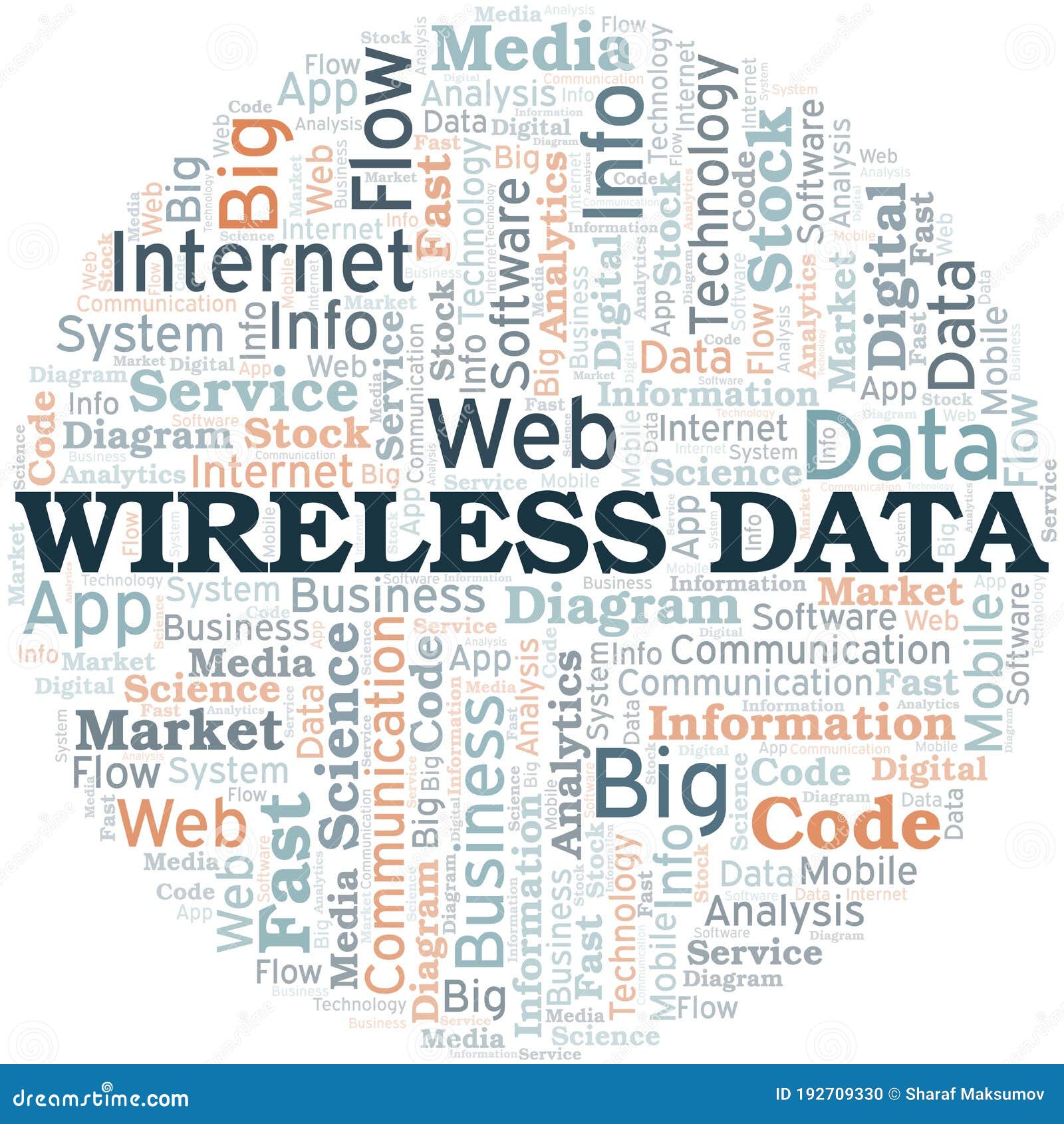 Wireless Data Vector Word Cloud, Made with Text only. Stock Vector ...