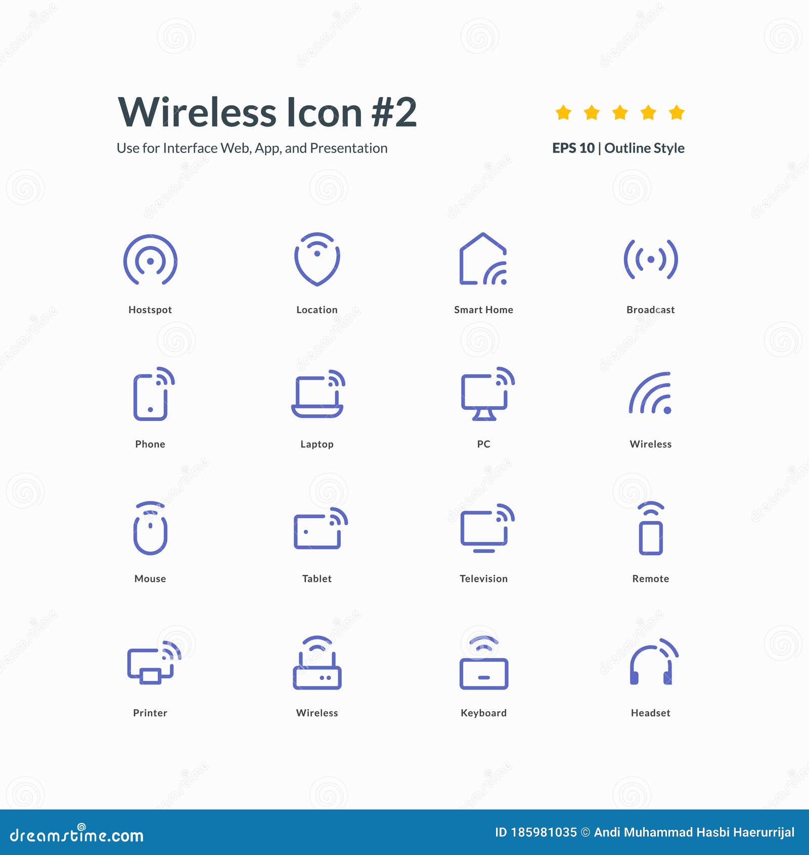 Wireless Device Icon Set Interface App Part 2 Vector Graphic Design ...