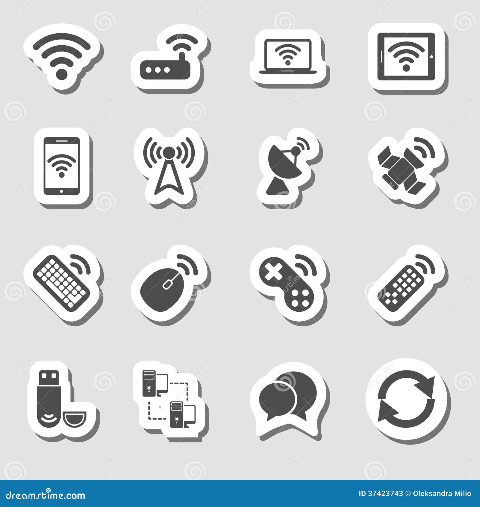 Wireless Devices Icons Set As Labes Stock Vector - Illustration of ...