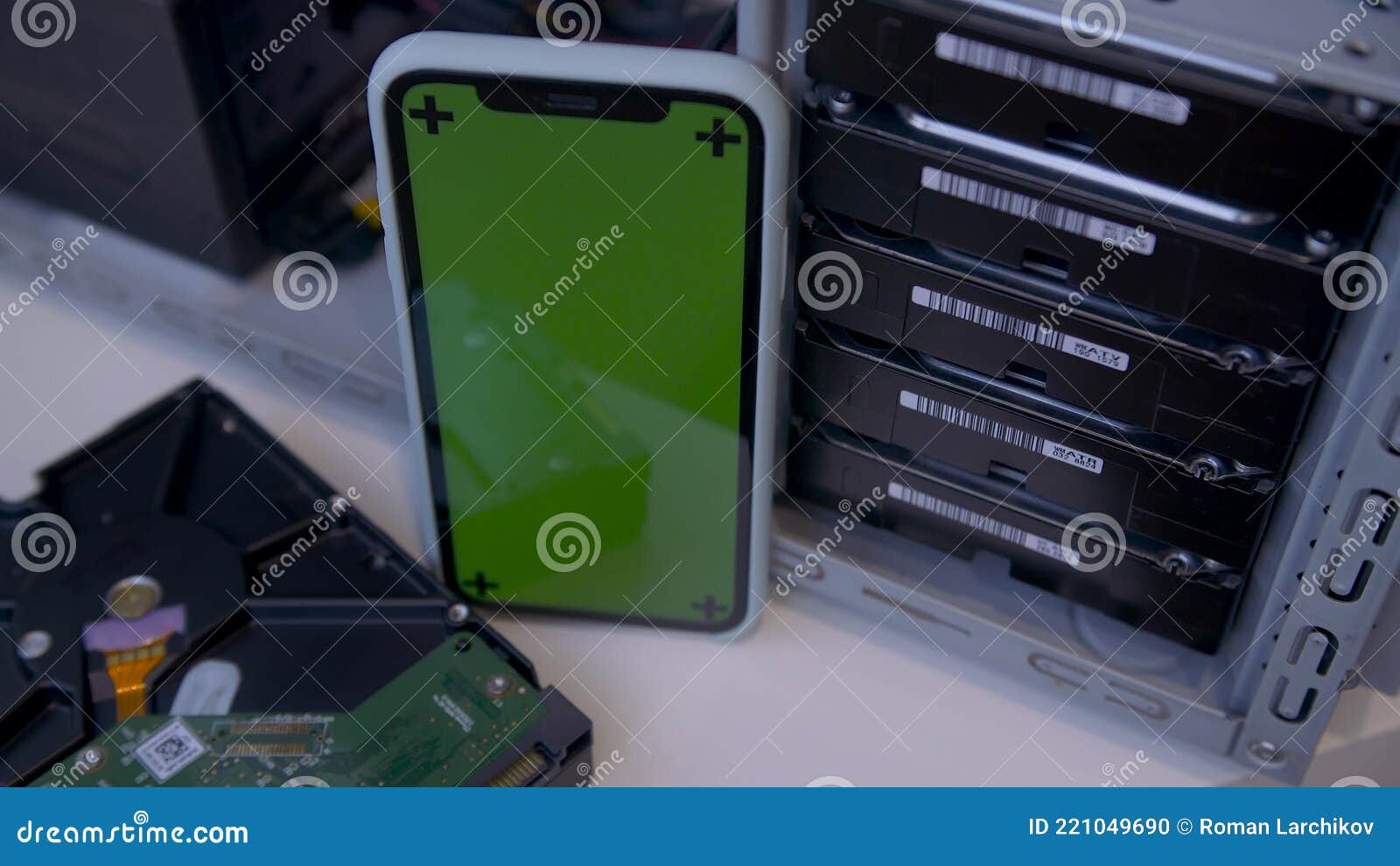 Wireless Diagnostics Hard Disk Drive with Smartphone. Inserting or ...