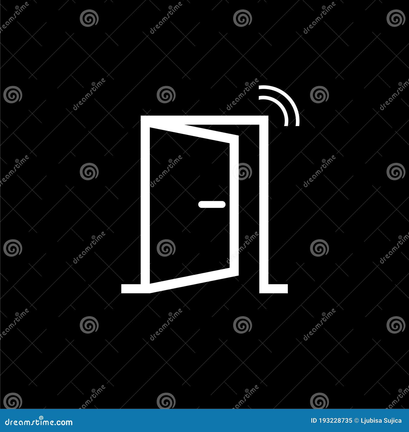 Wireless Door Outline Icon Vector Automatic Opening Door Modern ...