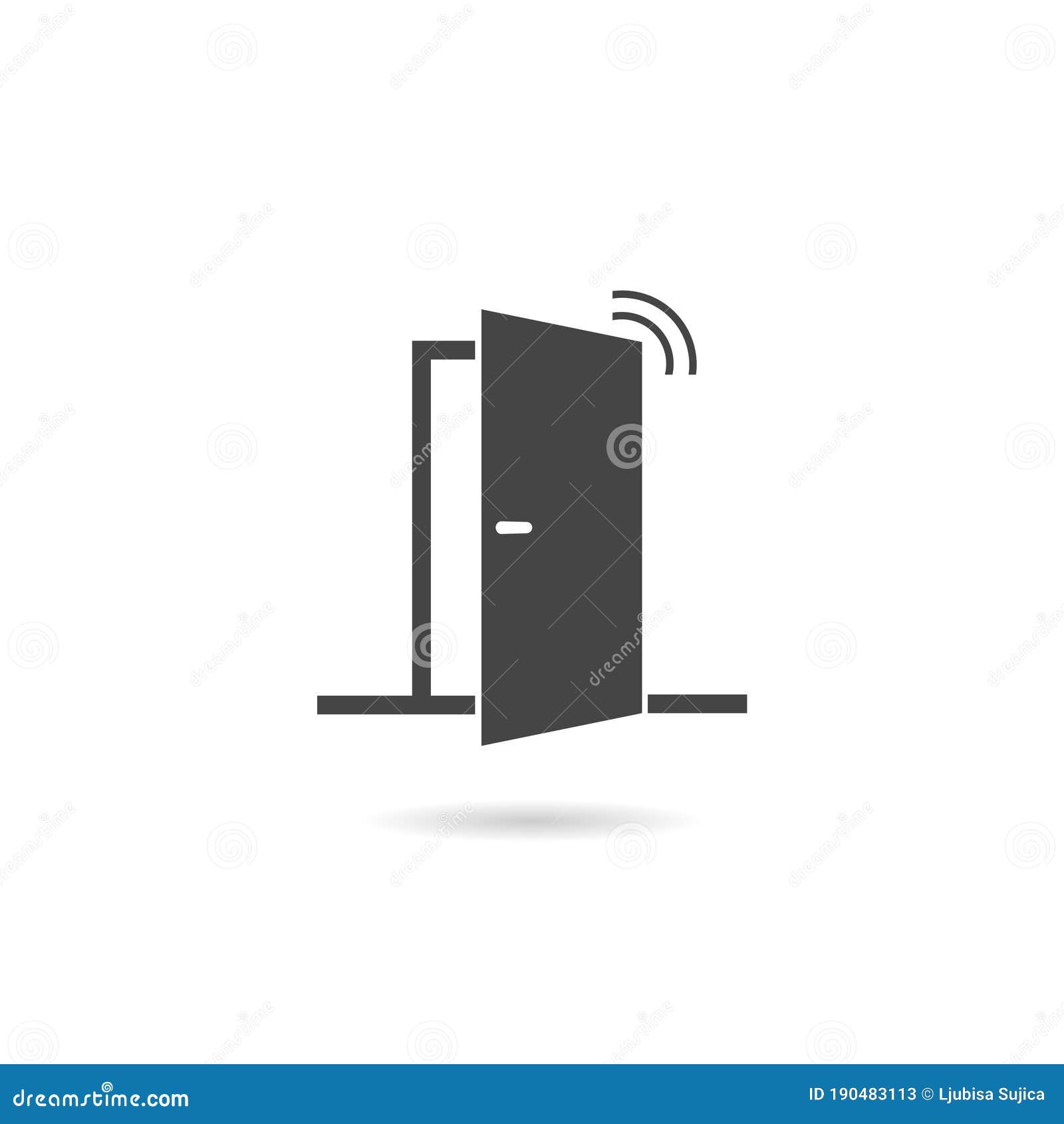 Wireless Door Outline Icon Vector Automatic Opening Door Modern ...