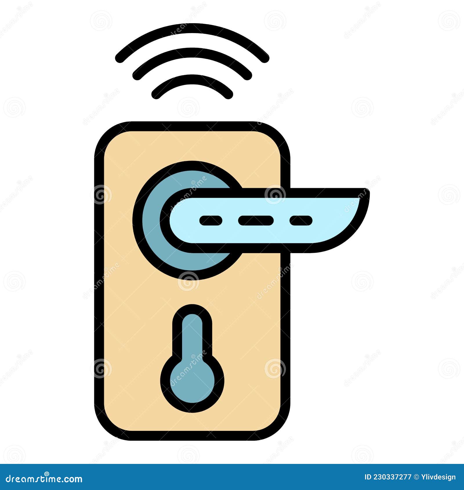 Wireless Door Lock Sign Icon In Comic Style. Smart Home Vector Cartoon ...