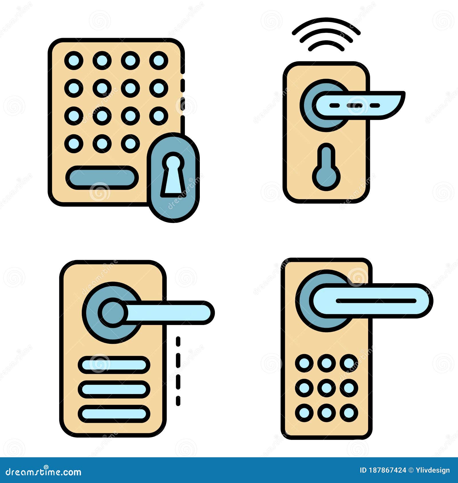 Wireless Door Outline Icon Vector Automatic Opening Door Modern ...