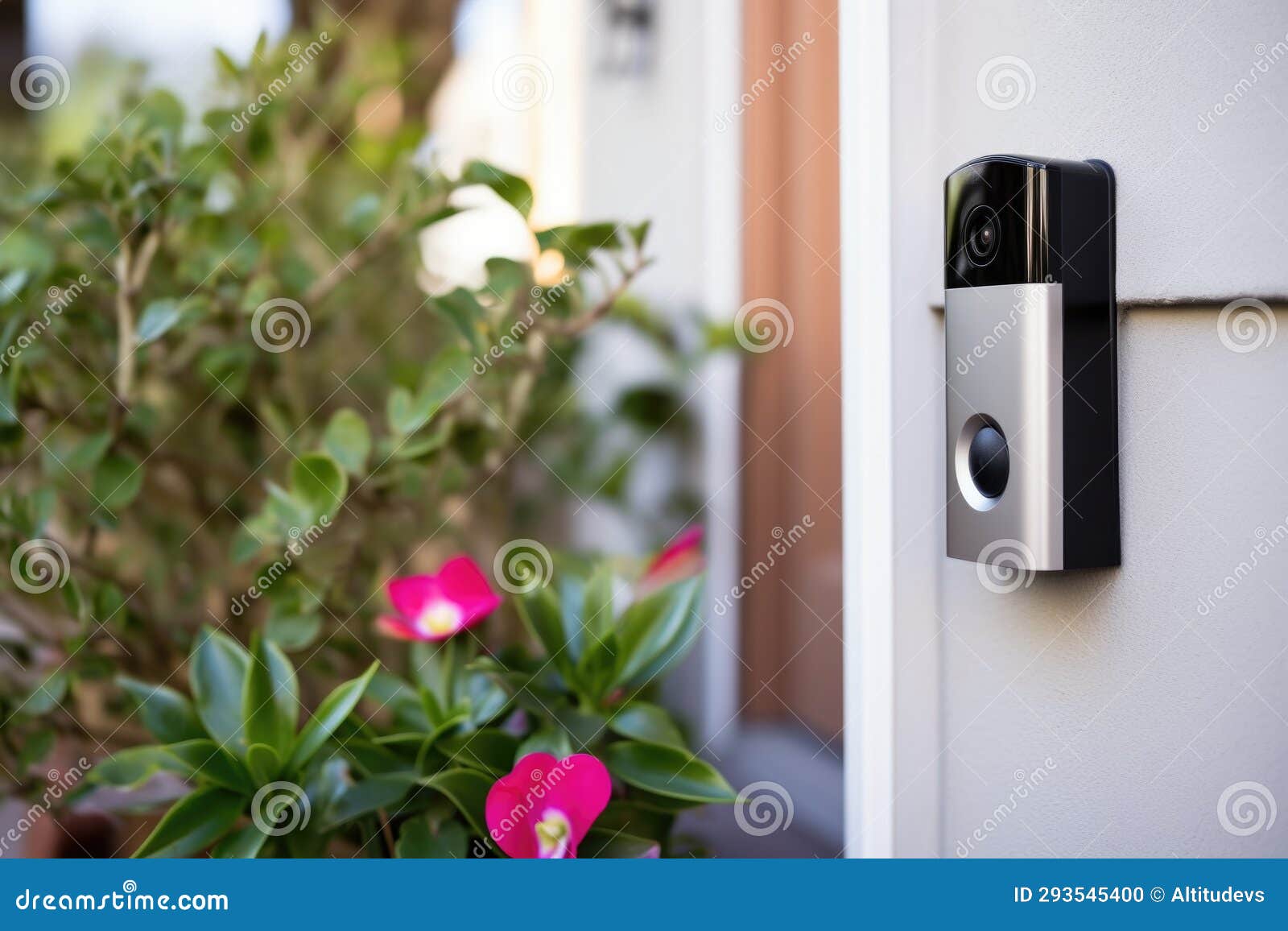 Wireless Doorbell Installed Outside of a House Stock Photo - Image of ...