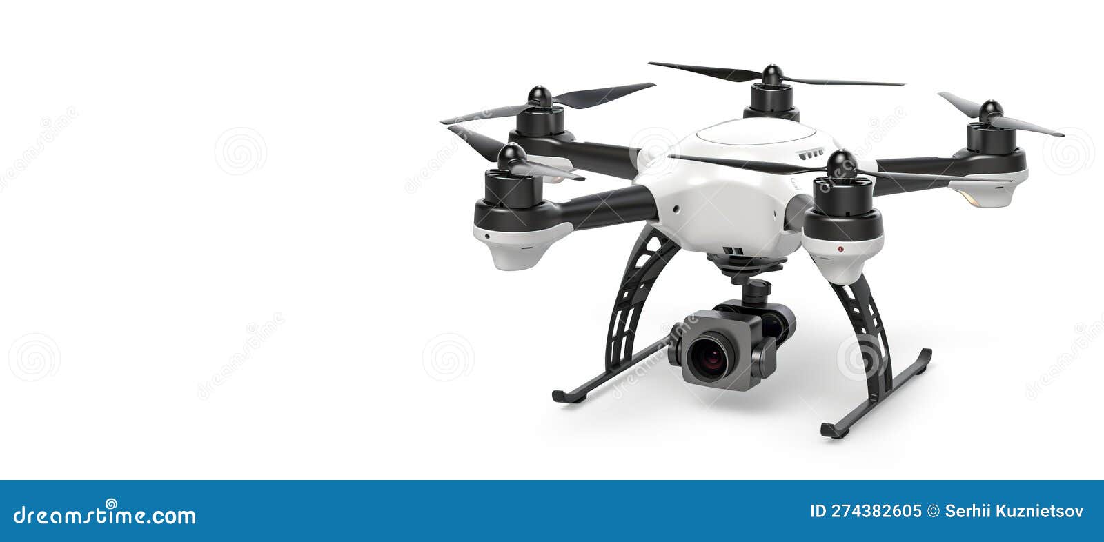 Wireless Drone with Remote Control on a White Background. AI Generated ...