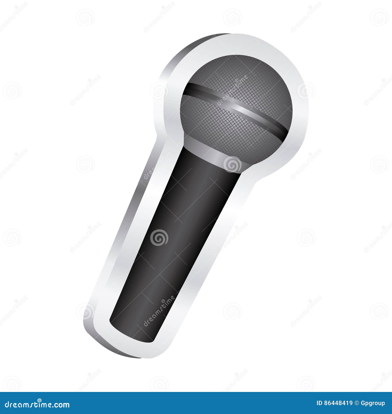 Wireless Dynamic Microphone Icon Relief Stock Illustration ...