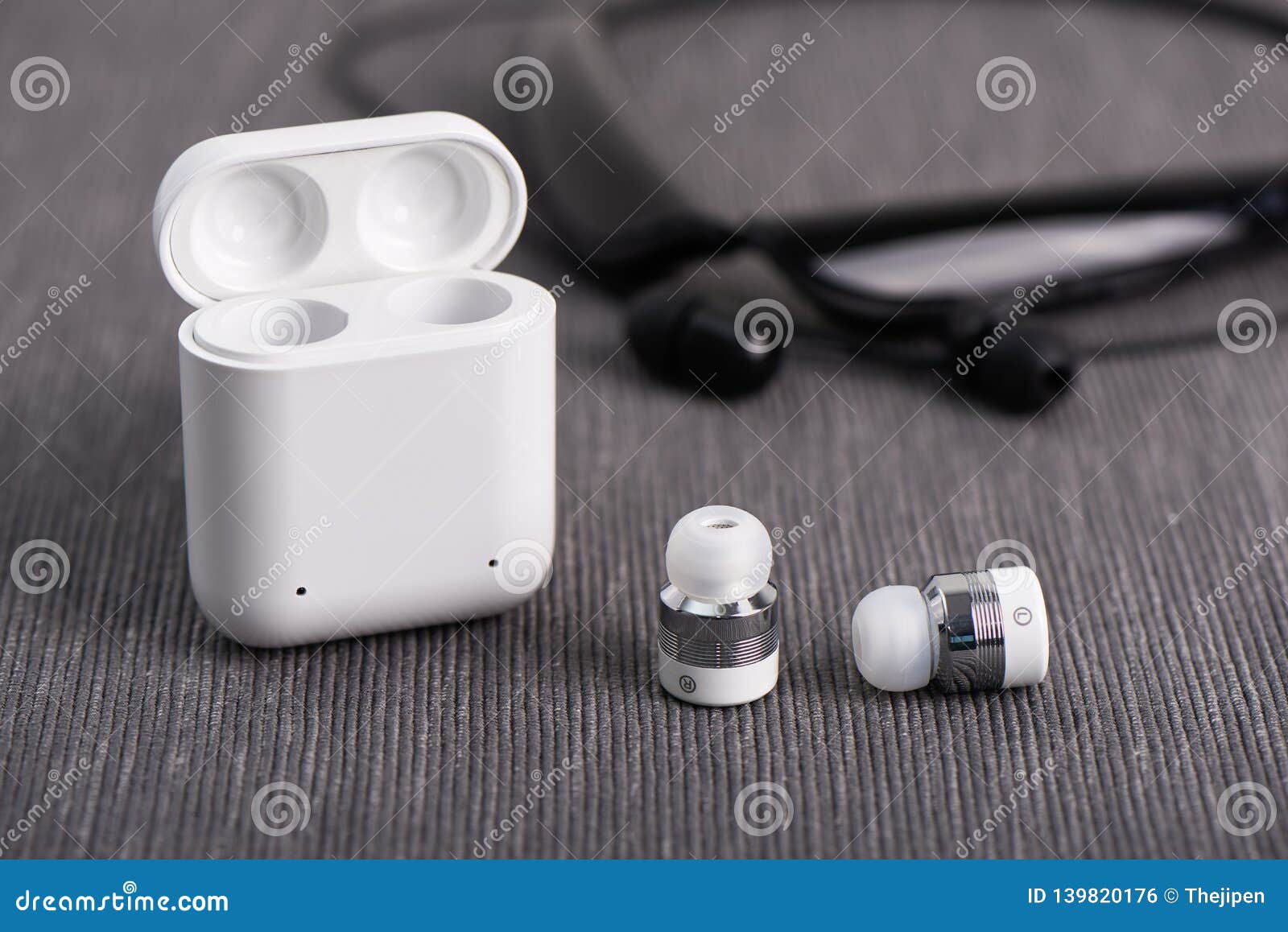 Wireless earbuds stock photo. Image of radio, bluetooth - 139820176