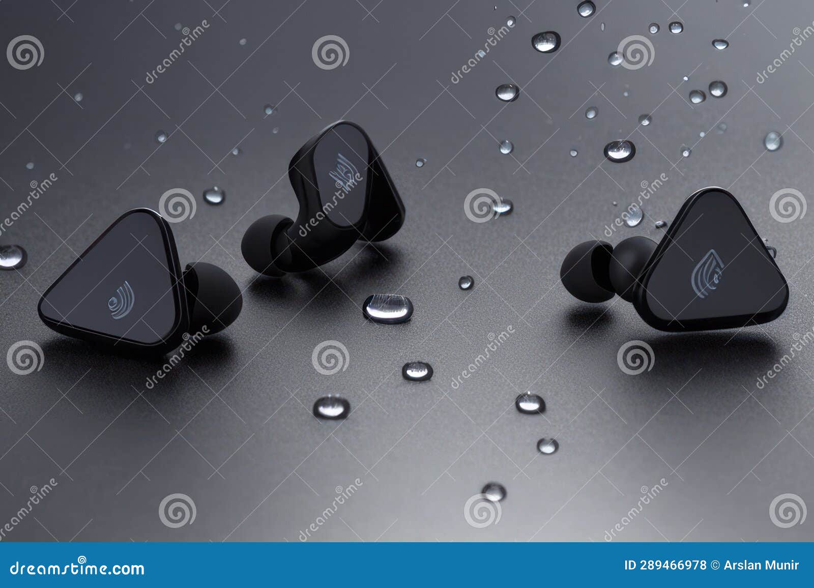 Wireless Earbuds on a Glass Surface with Raindrops To Create a Serene ...
