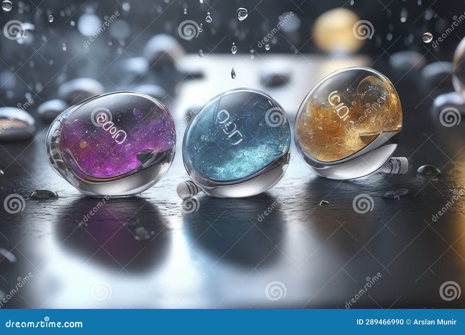 Wireless Earbuds on a Glass Surface with Raindrops To Create a Serene ...