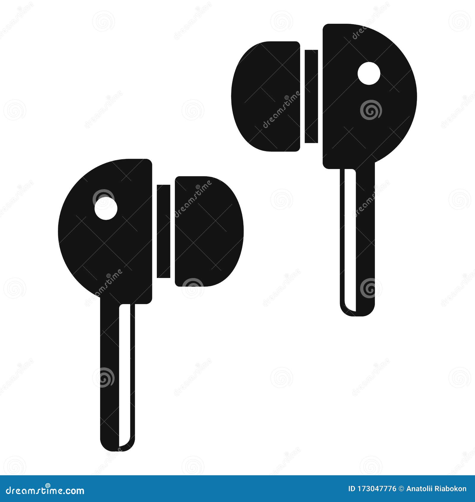 Wireless Earbuds Icon, Simple Style Stock Vector - Illustration of ...