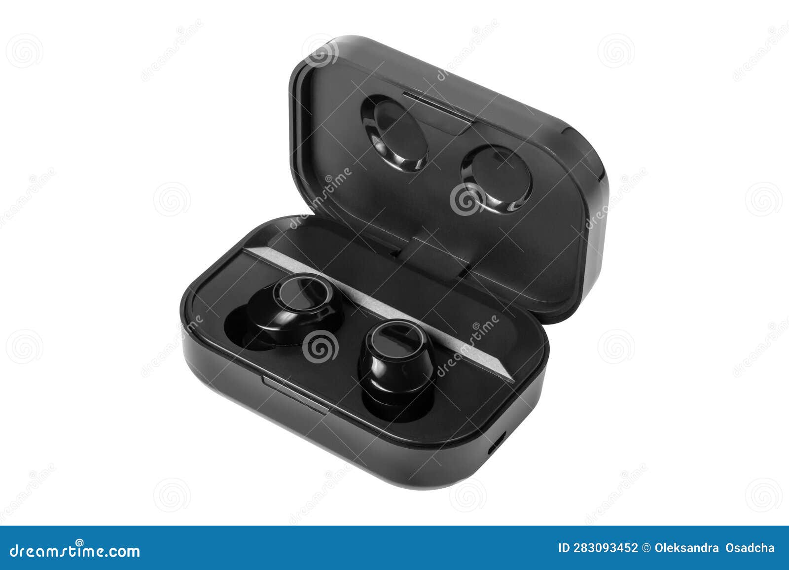 Wireless Earbuds Isolated on White Background. Stock Photo - Image of ...