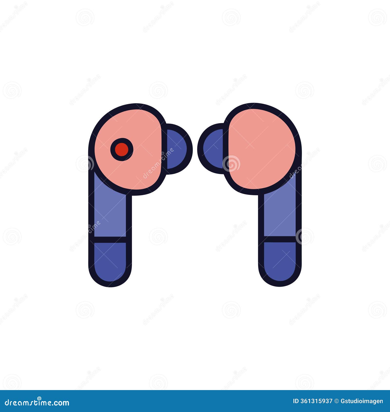 Wireless Earbuds Low Power Icon. Wireless Earbuds With Case Isolated On ...