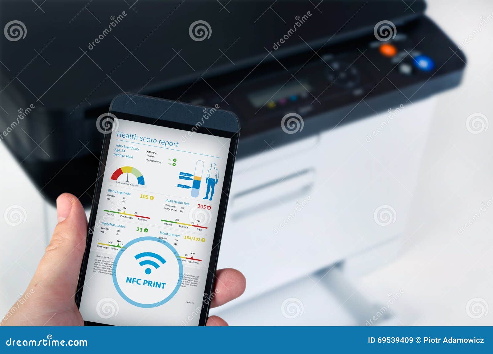 Wireless Easy Printing with Near Field Communication Technology Stock ...