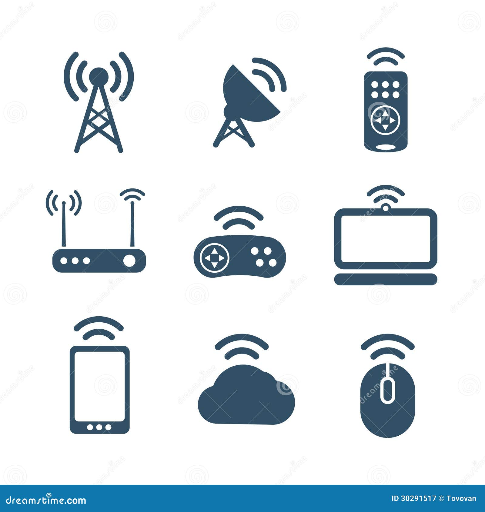 Wireless equipment icons stock vector. Illustration of router - 30291517