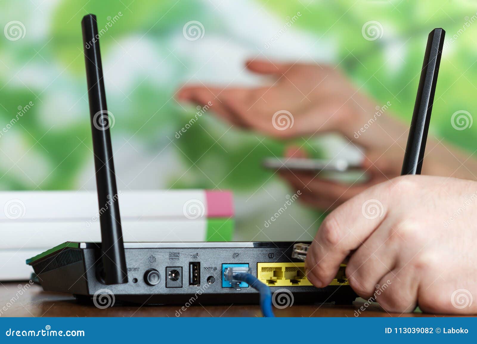 Wireless Equipment, Modern Wi-Fi Router for Internet Connection Stock ...