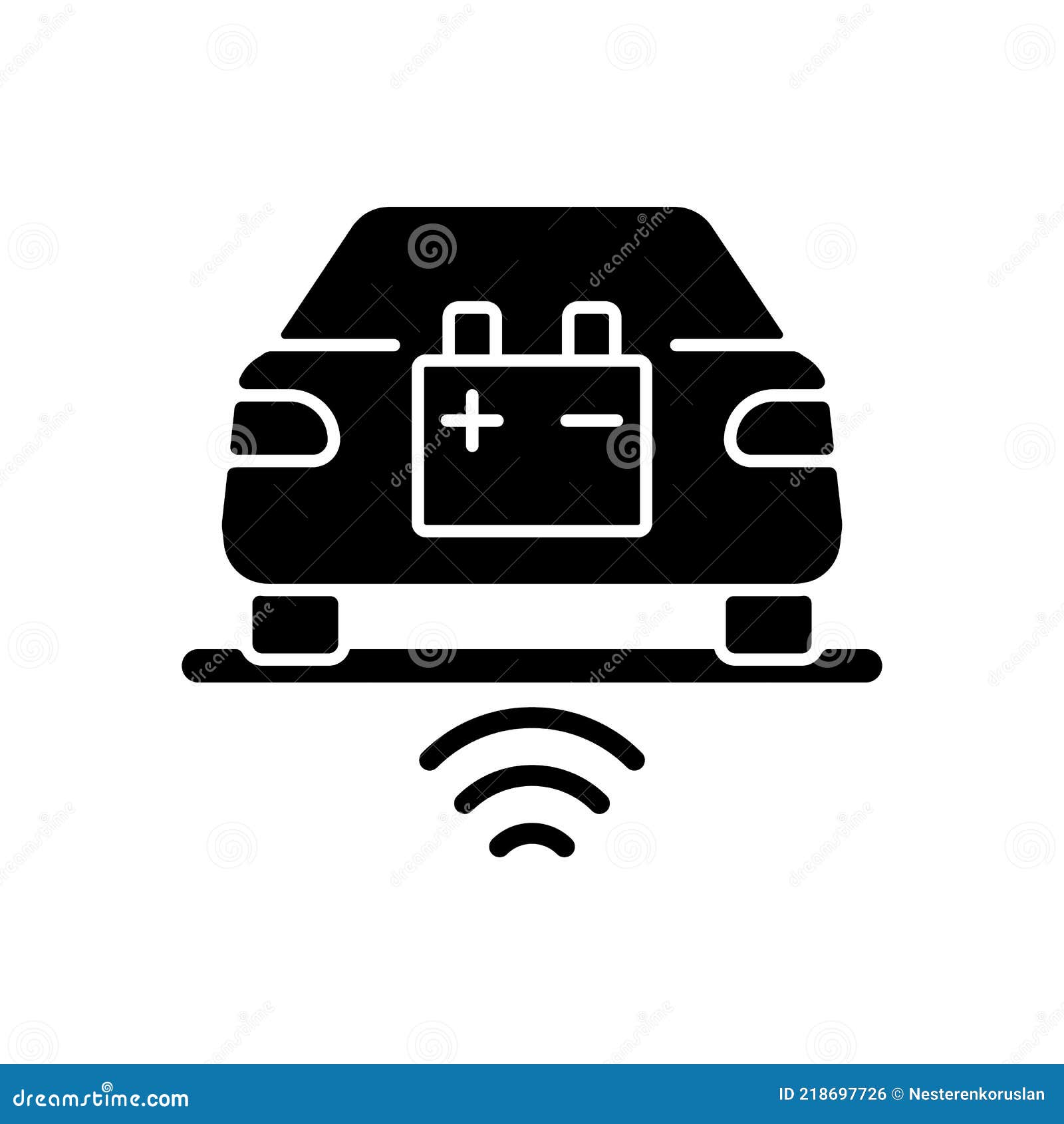 Wireless EV Charging Black Glyph Icon Stock Vector - Illustration of ...