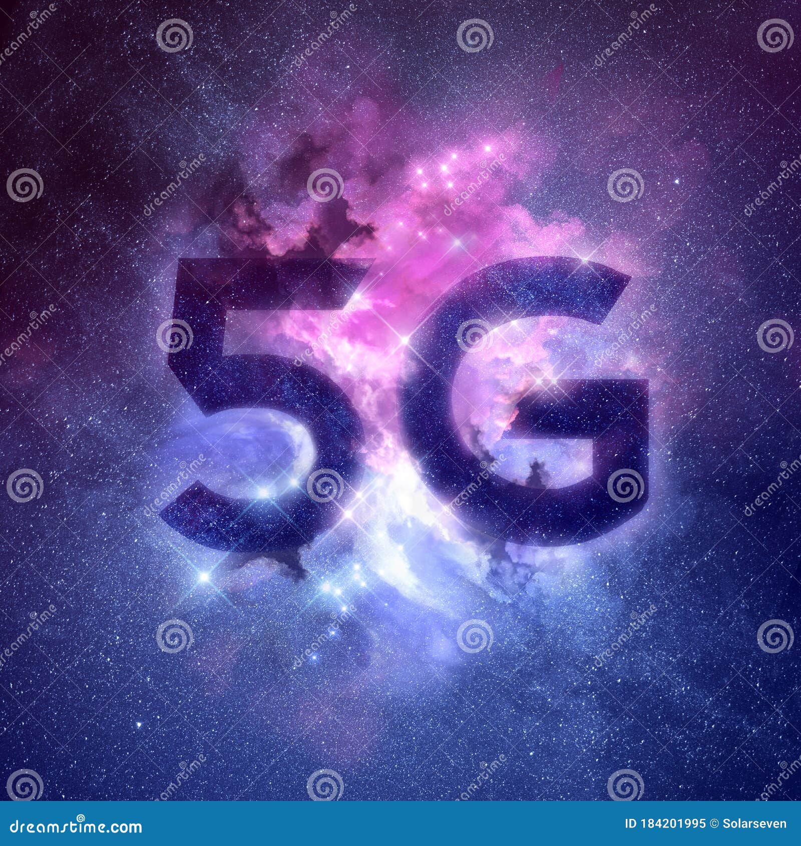 Wireless 5G Network Galaxy Nebula Background Stock Image - Image of ...