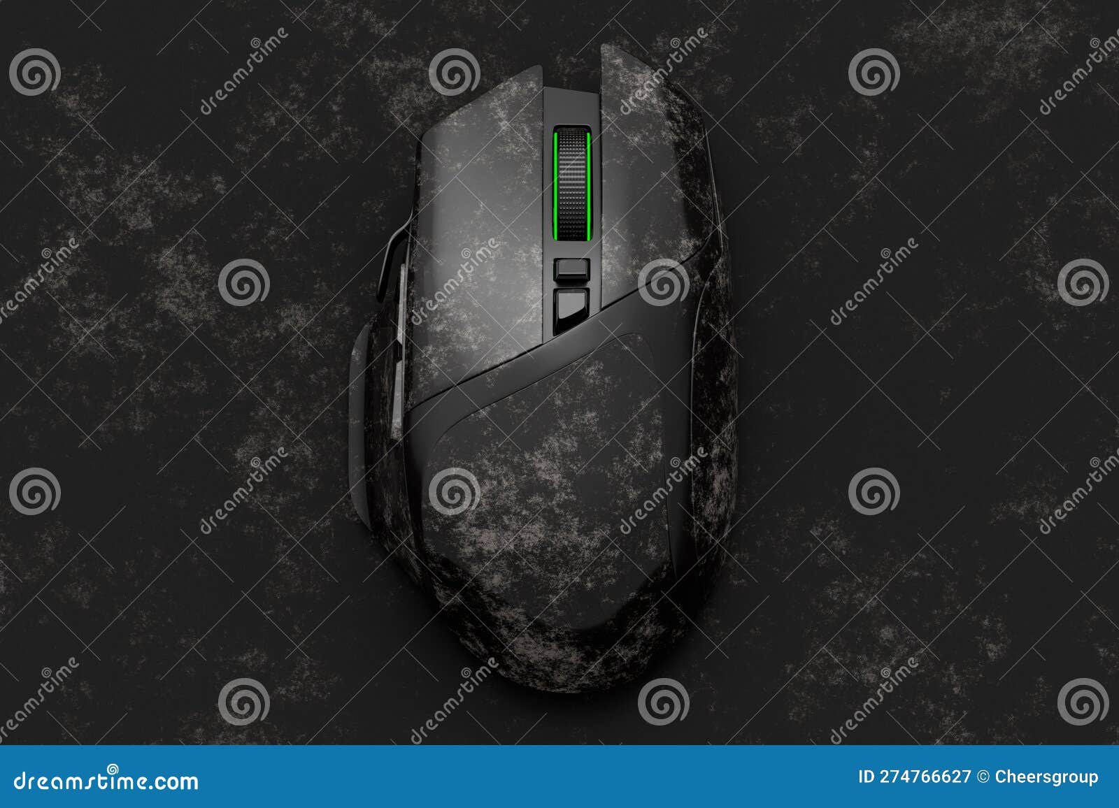 Wireless Gaming Computer Mouse with Black Marble Texture on Dark ...