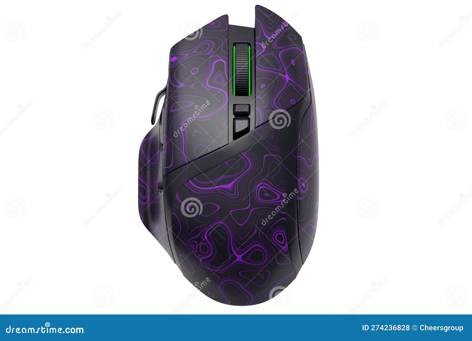 Wireless Gaming Computer Mouse with Seamless Wavy Pattern on White ...