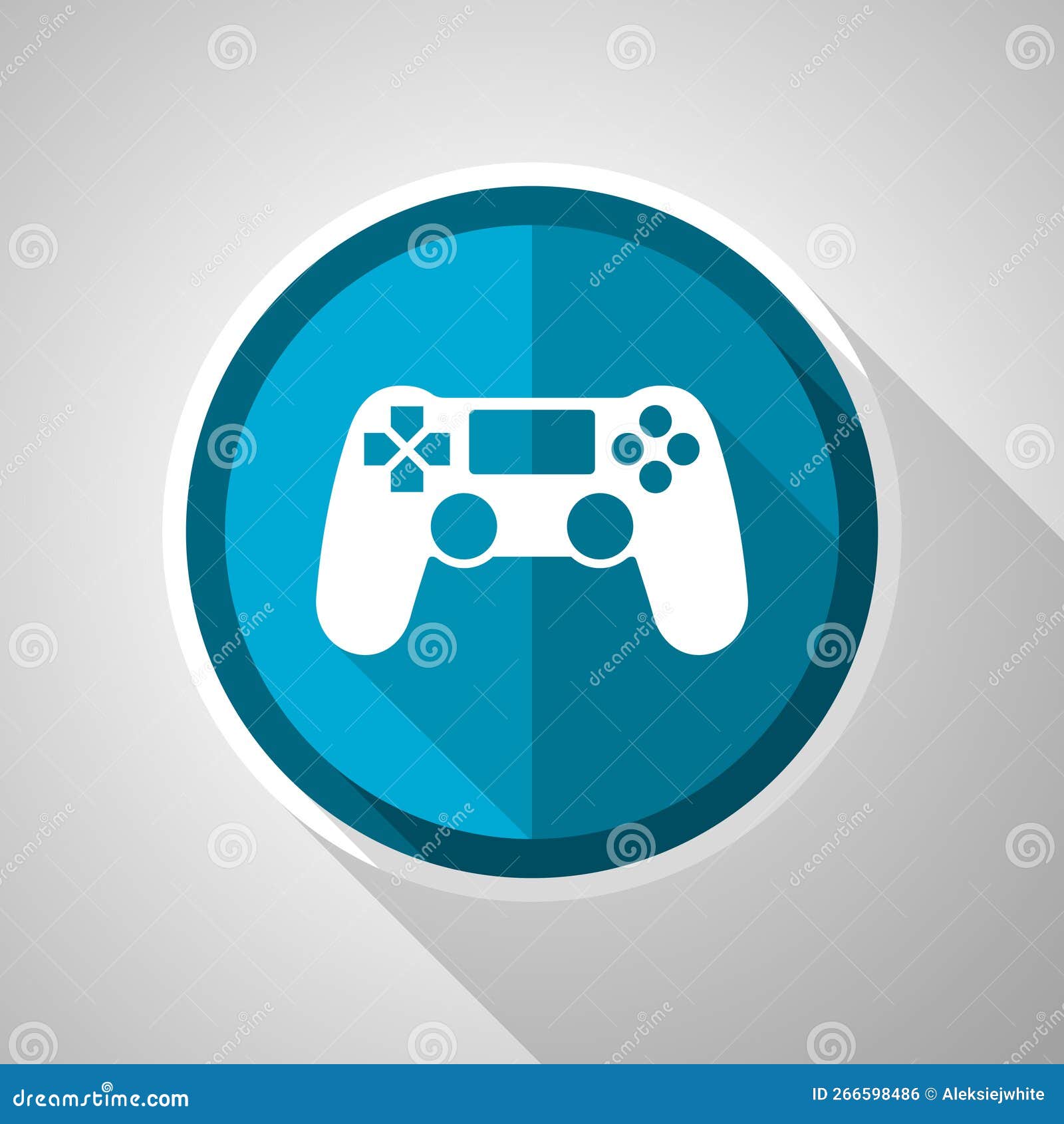 Wireless Gaming Controller, Gamepad Symbol, Flat Design Vector Blue ...