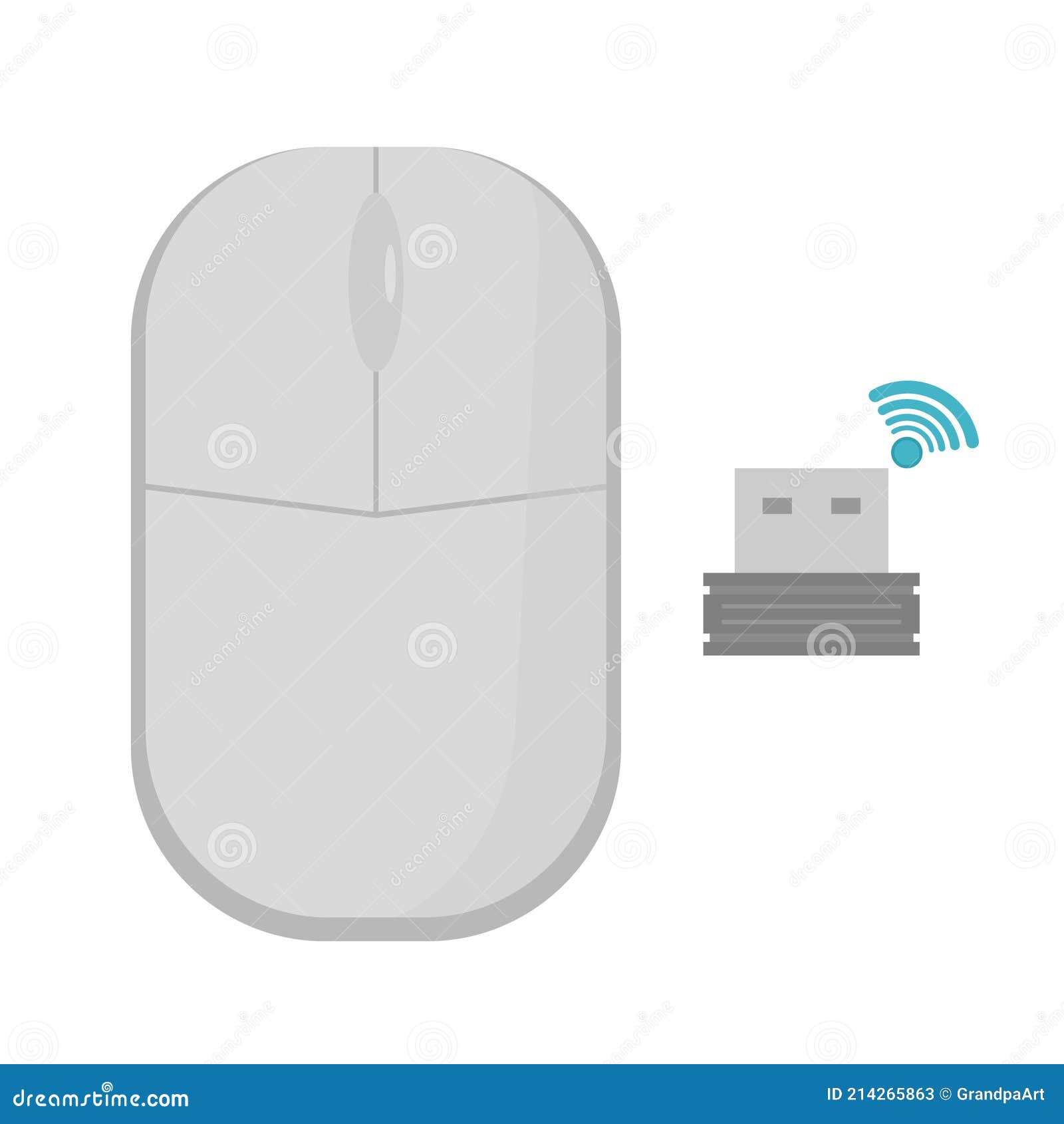 A Wireless Gray Computer Mouse in the Shape of a Rounded Rectangle ...