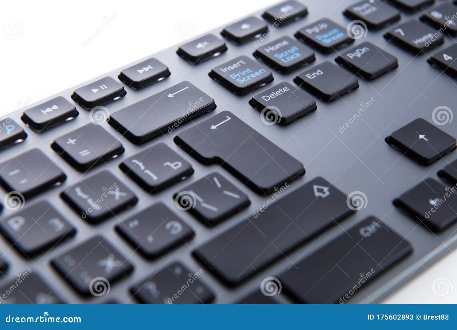Wireless Gray Keyboard on a White Background Close-up. Stock Image ...