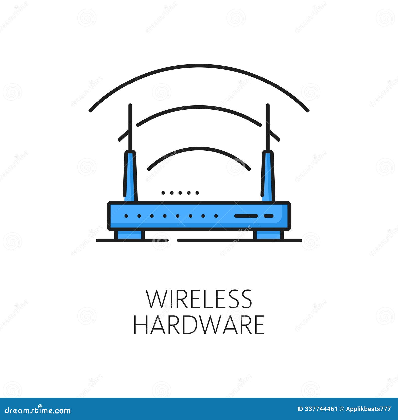 Wireless Hardware Line Icon, Internet Modem Router Stock Illustration ...