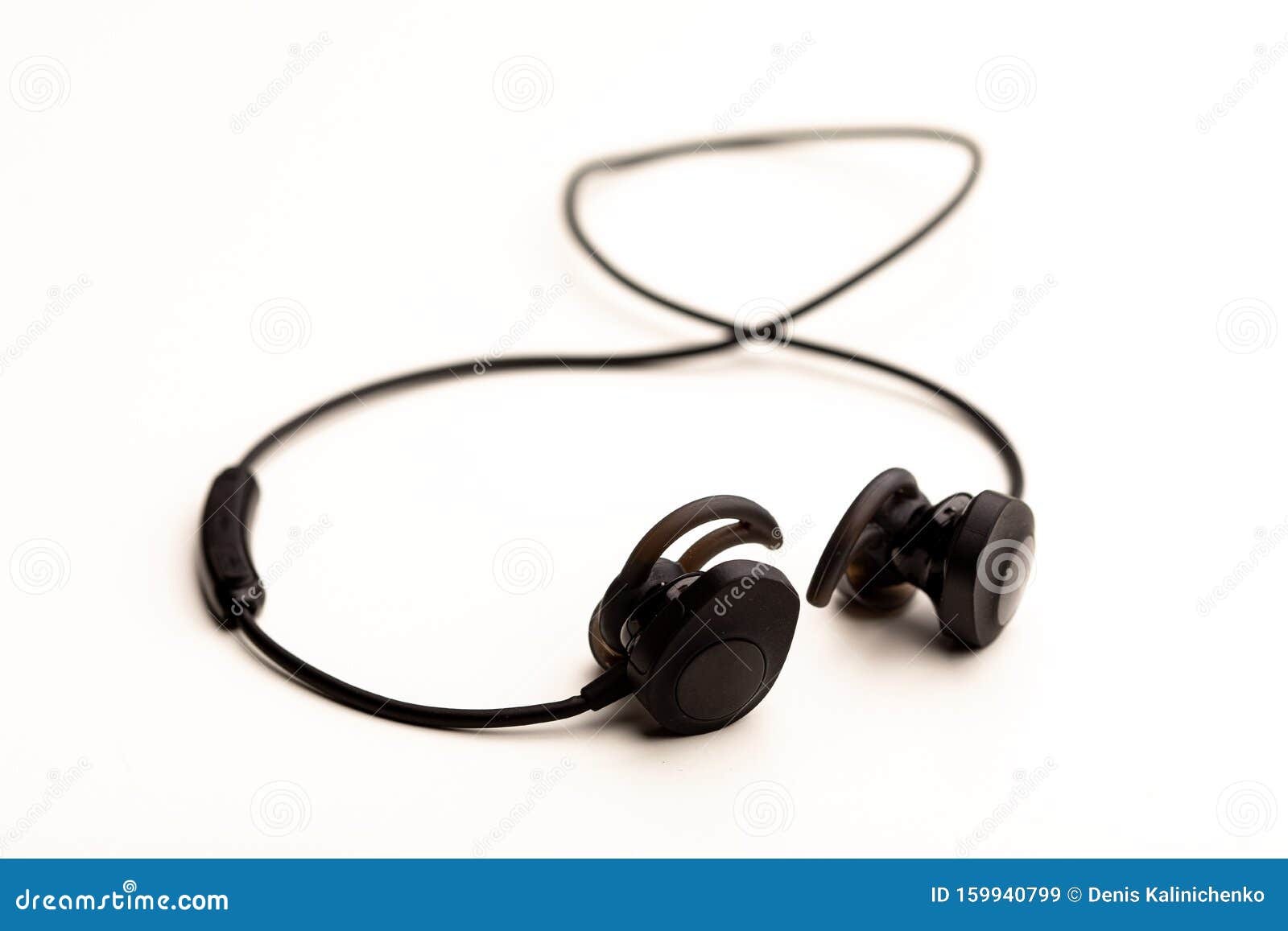 Wireless Headphones on a White Background. Wireless Headset Closeup ...