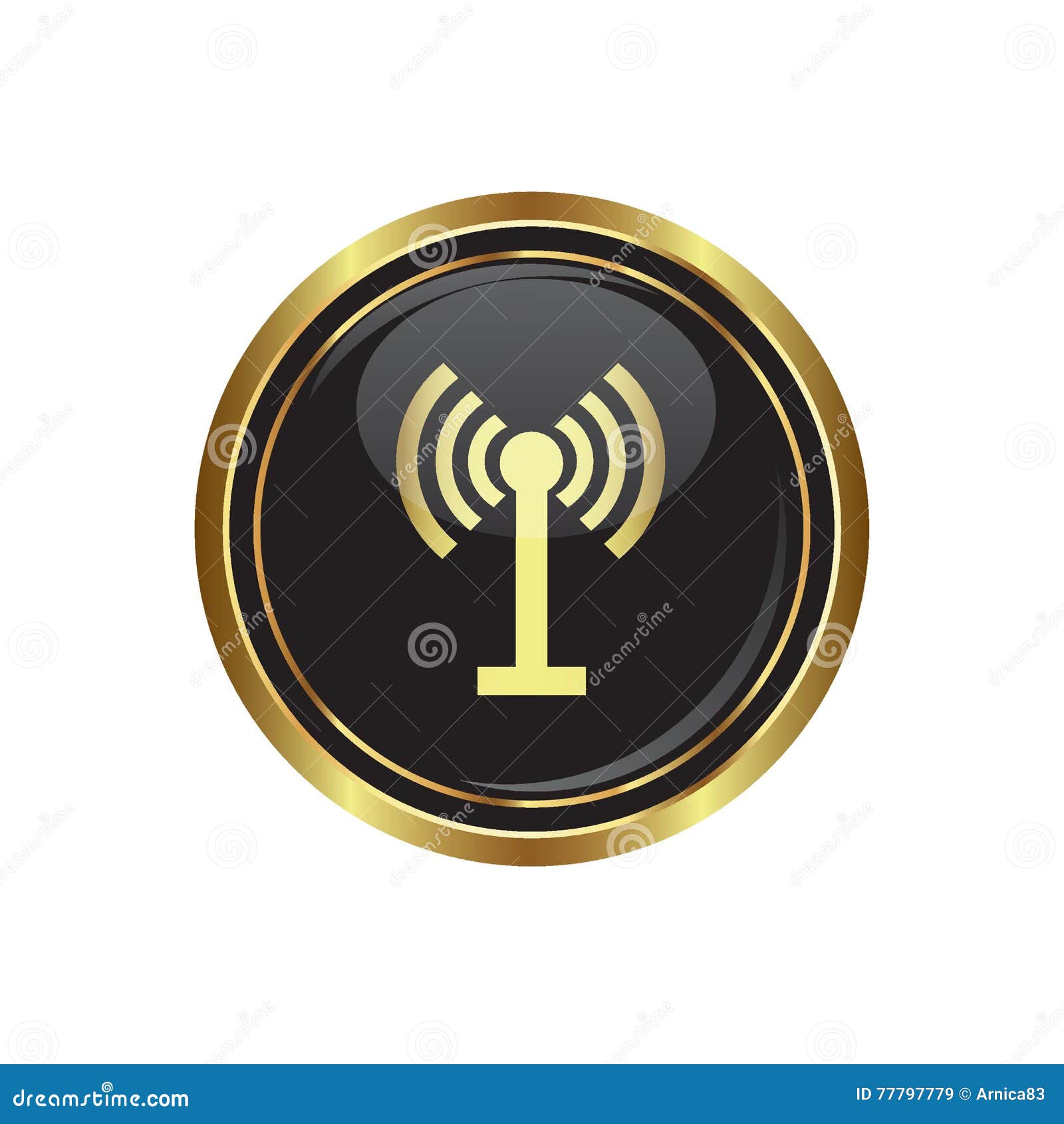 Wireless Icon on the Button Stock Vector - Illustration of comment ...