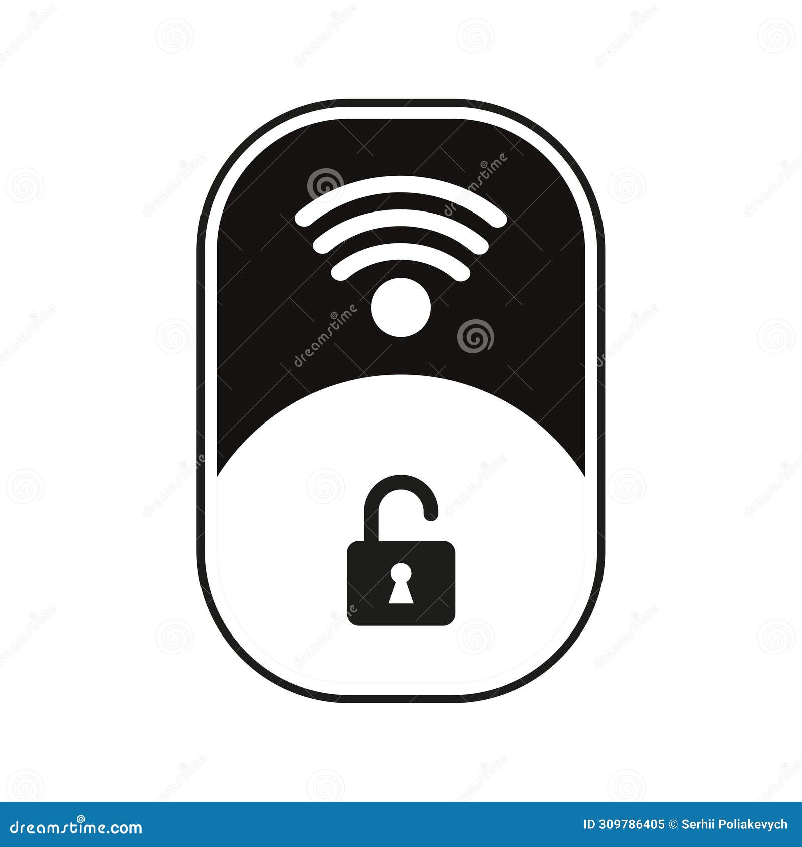 Wireless Icon, Wifi Signal. Security Lock Symbol. Encrypted Connection ...