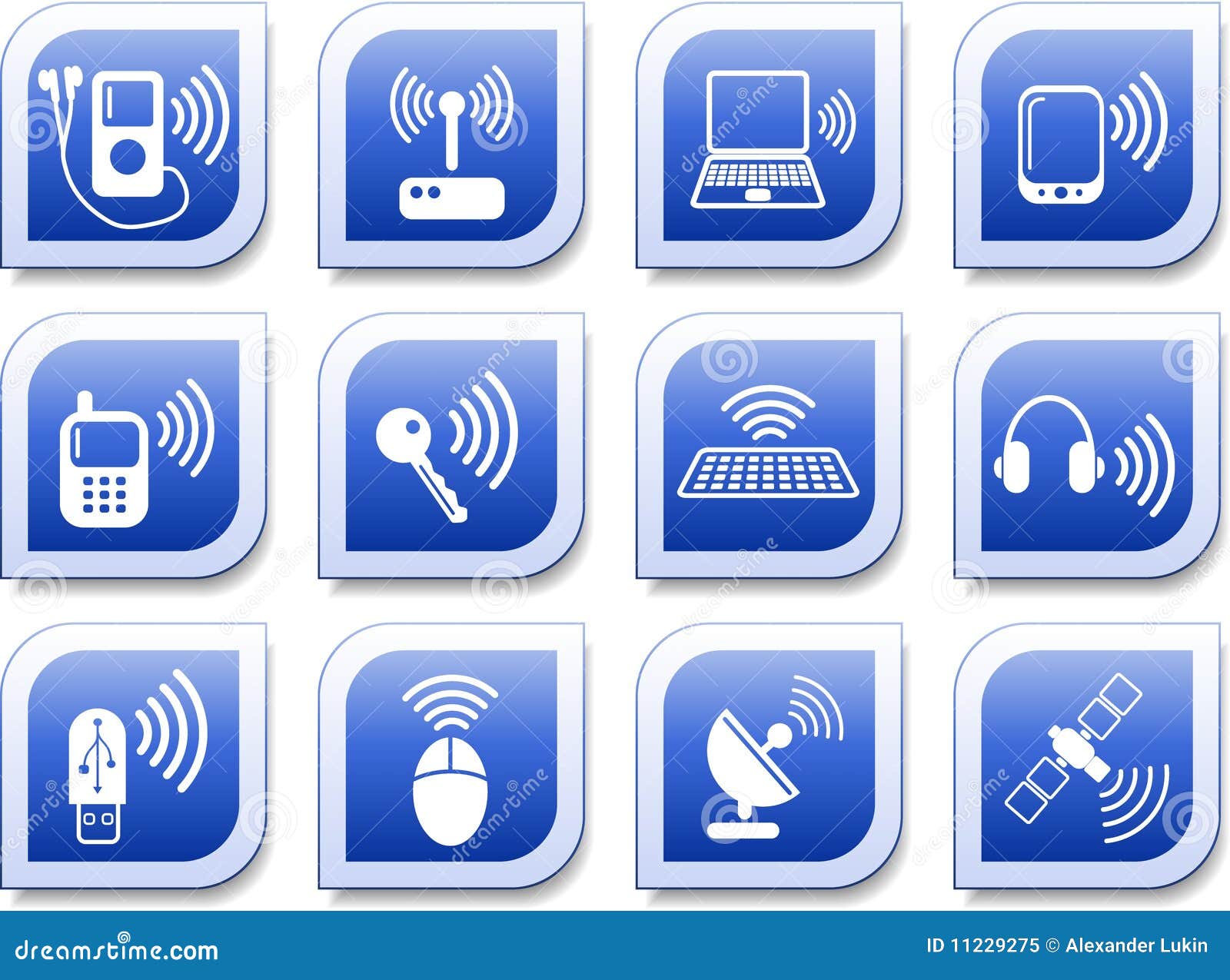 Wireless icons stock vector. Illustration of adapter - 11229275