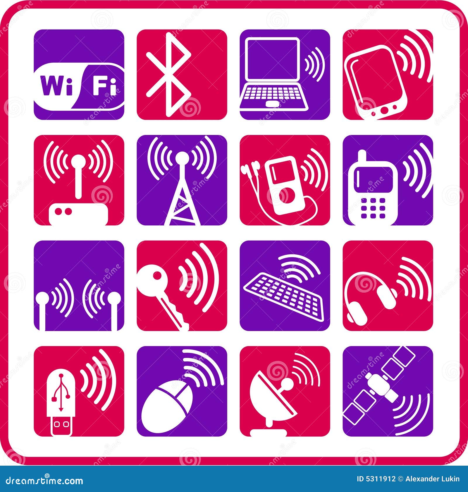 Wireless icons editorial photography. Illustration of objects - 5311912