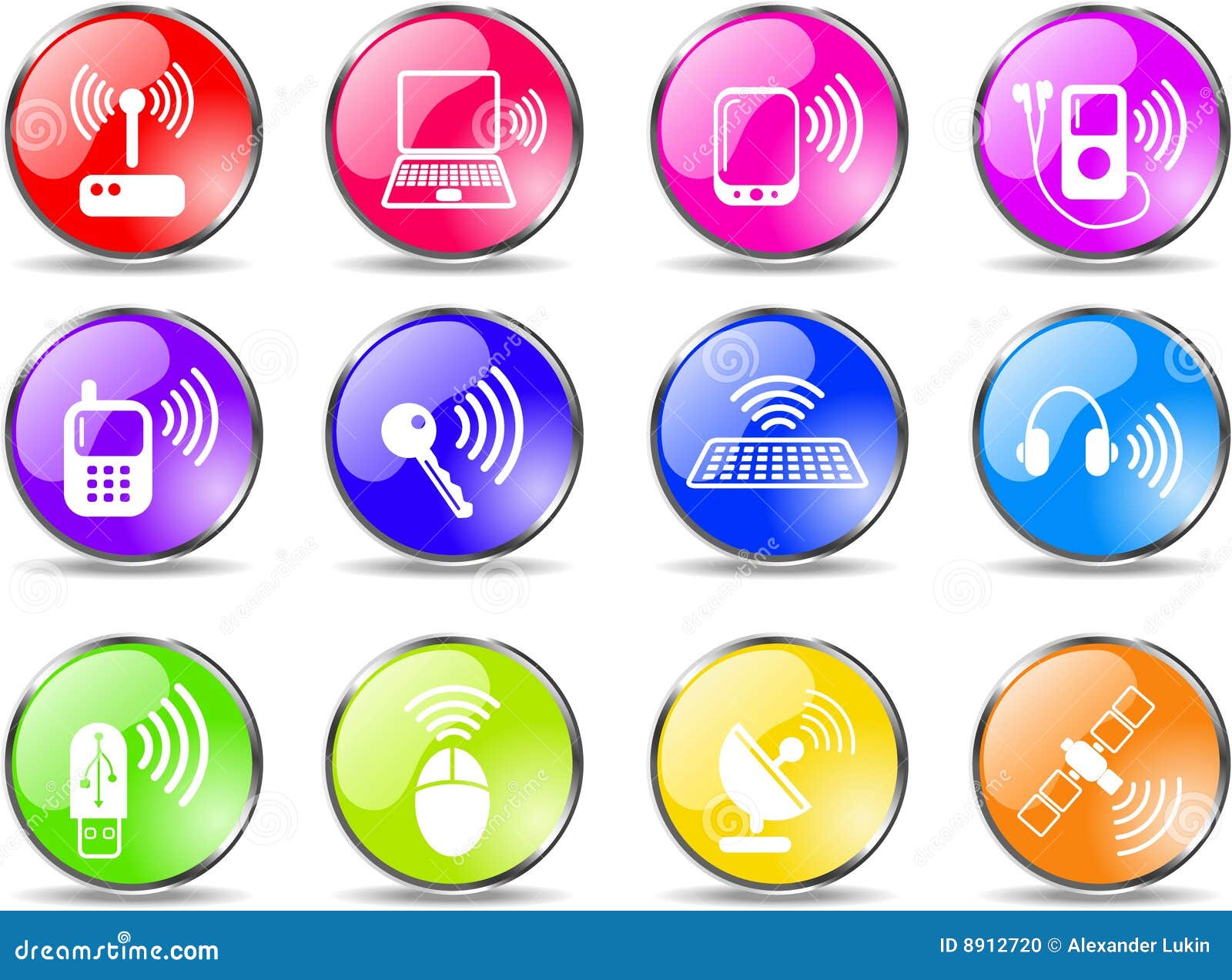 Wireless icons stock vector. Illustration of player, access - 8912720