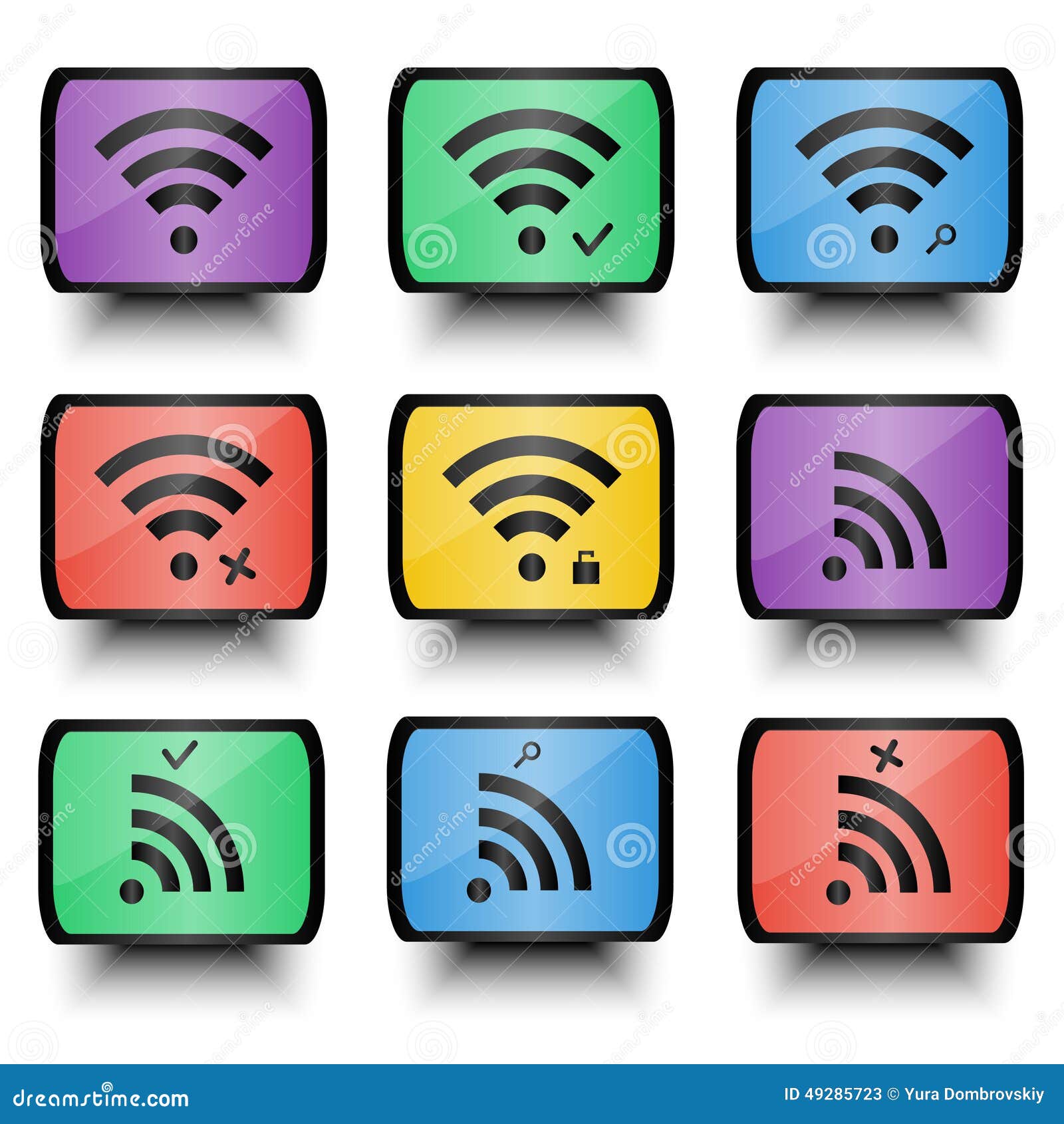 Wireless Icons Set stock vector. Illustration of internet - 49285723