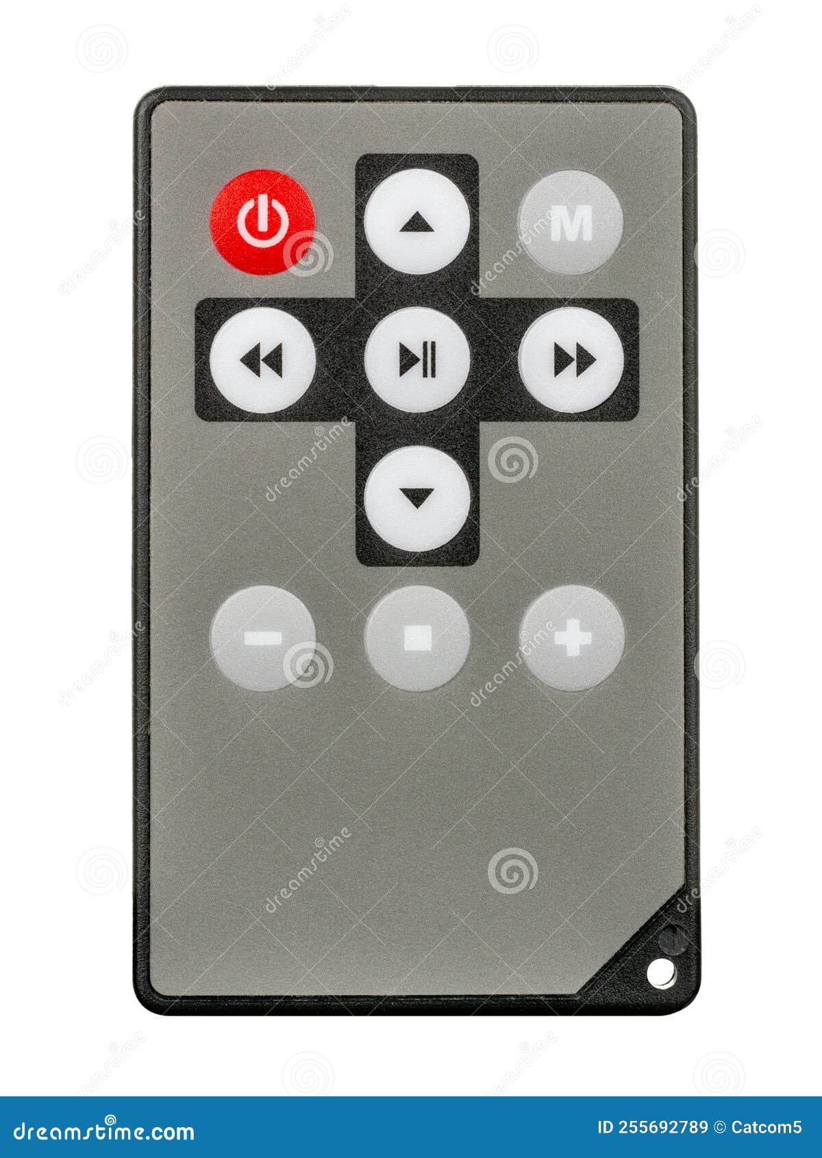 Wireless Infrared Remote Control for Media Player. Front View. Stock ...