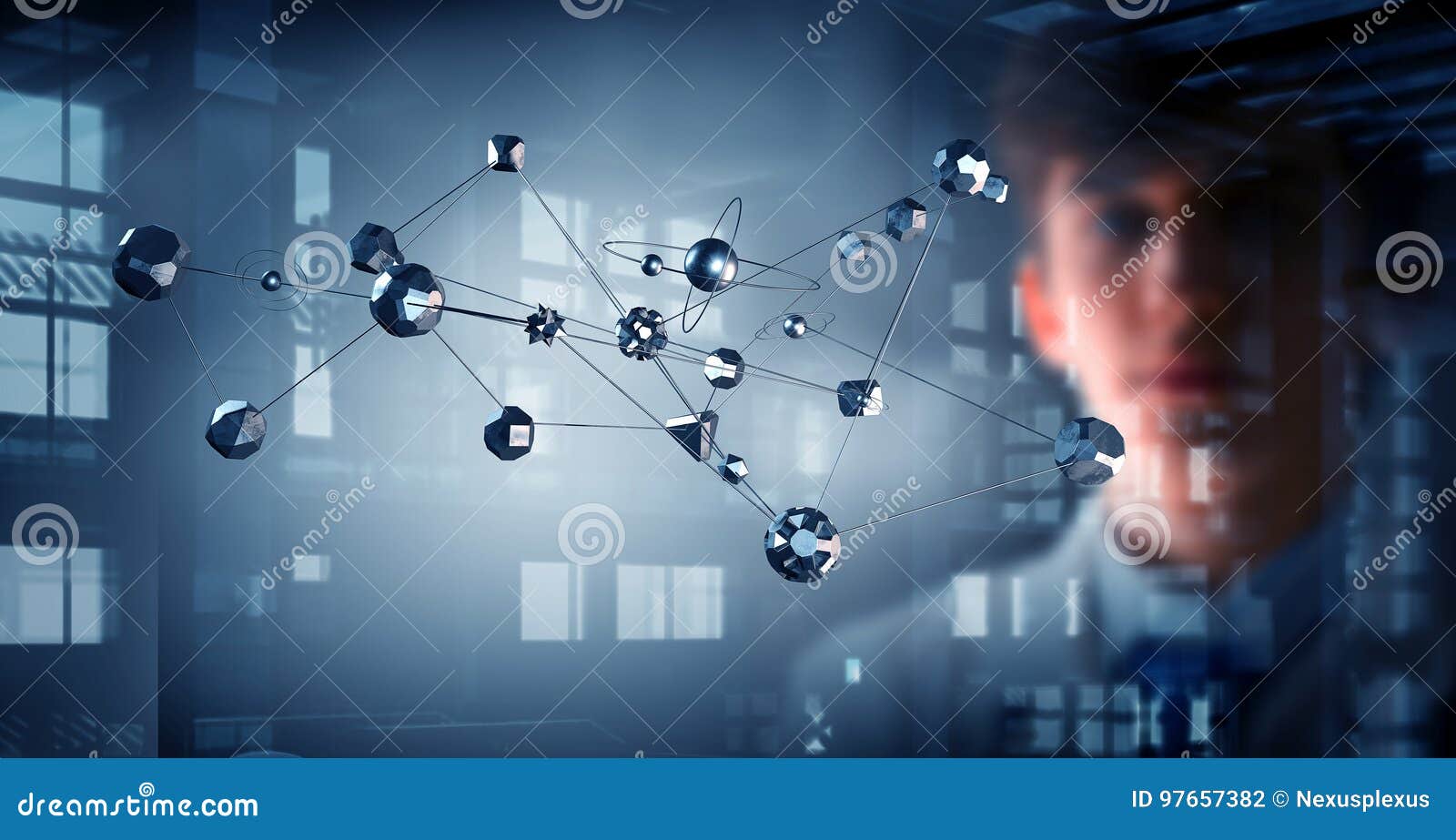 Wireless Interaction and Connection . Mixed Media Stock Photo - Image ...