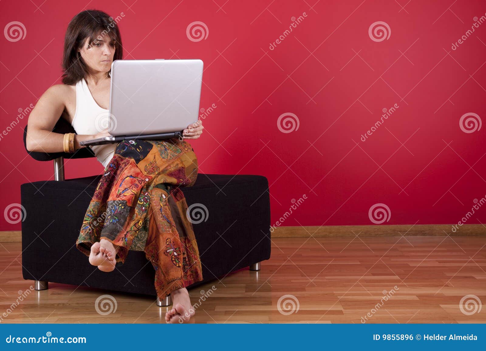 Wireless Internet Access at Home Stock Photo - Image of female ...