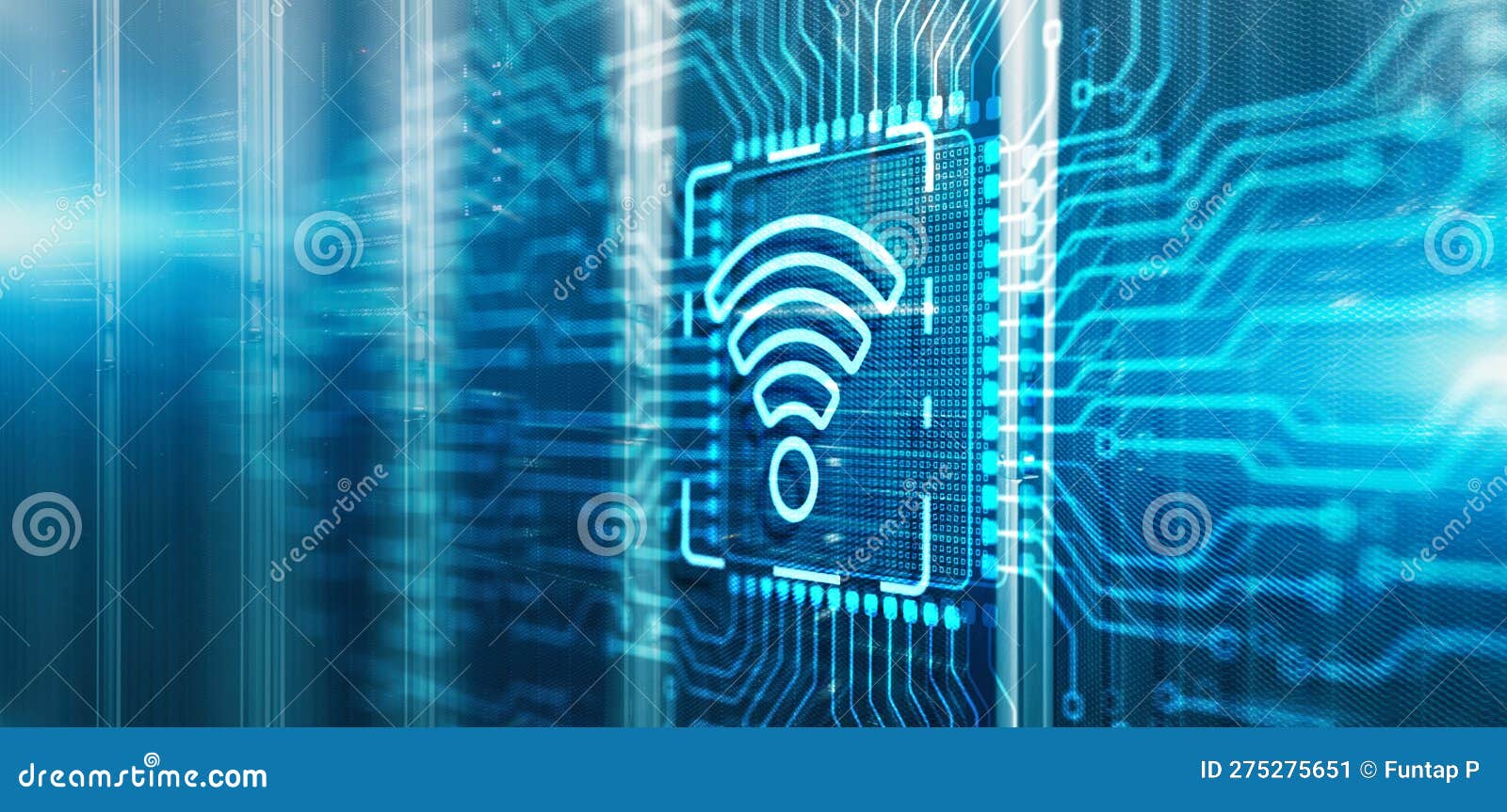 Wireless Internet Connection on Electronic Circuit Board Chip Stock ...