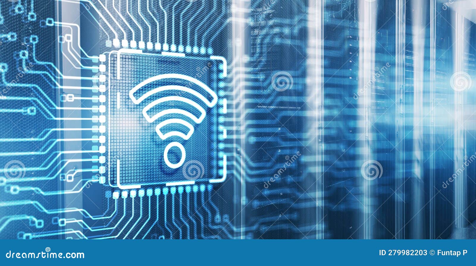 Wireless Internet Connection on Electronic Circuit Board Chip Stock ...
