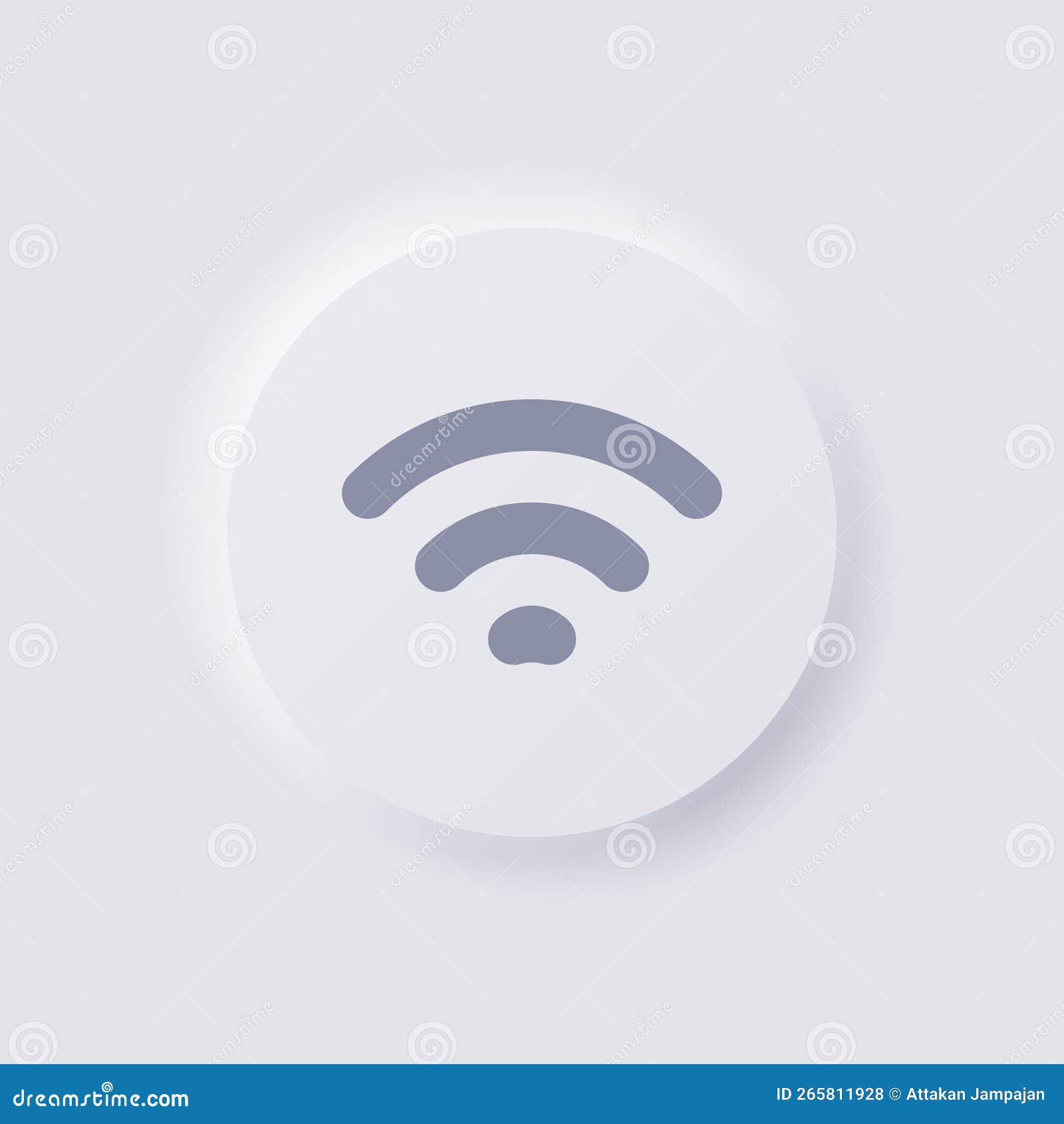 Wireless Internet Connection Icon, White Neumorphism Soft UI Design ...