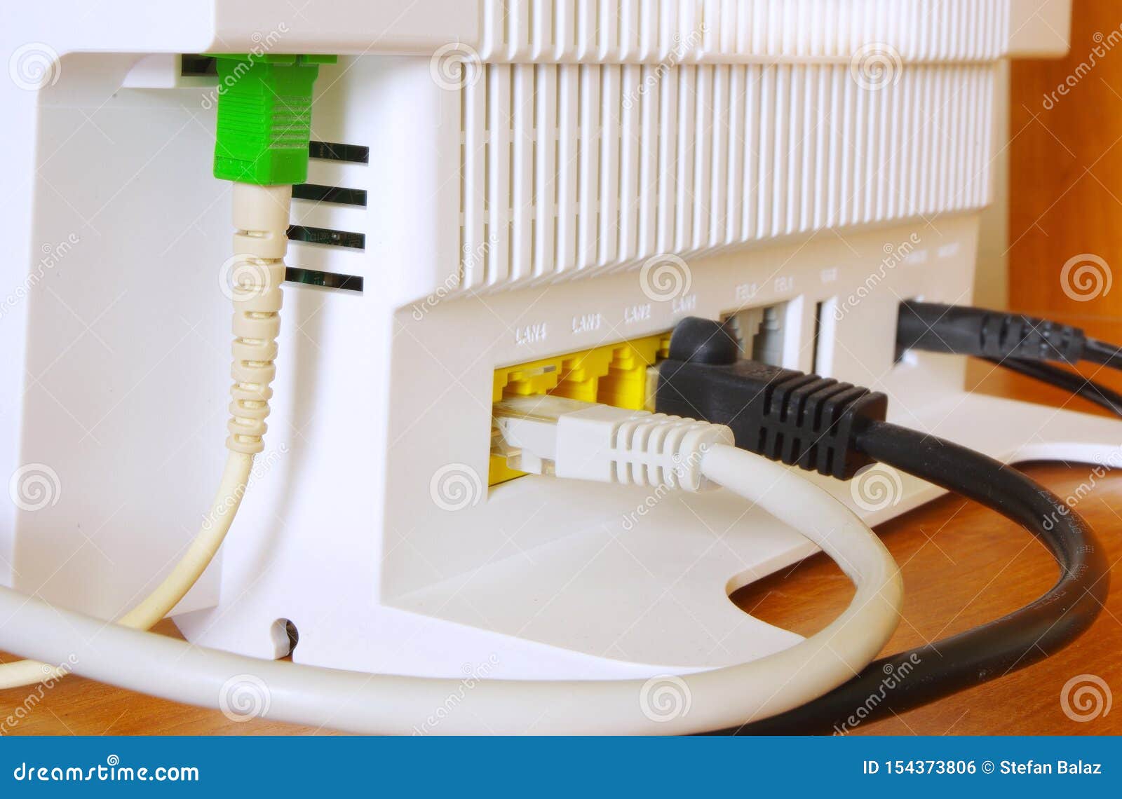 Wireless Internet Router with Connecting Cables, Fiber Optic Internet ...