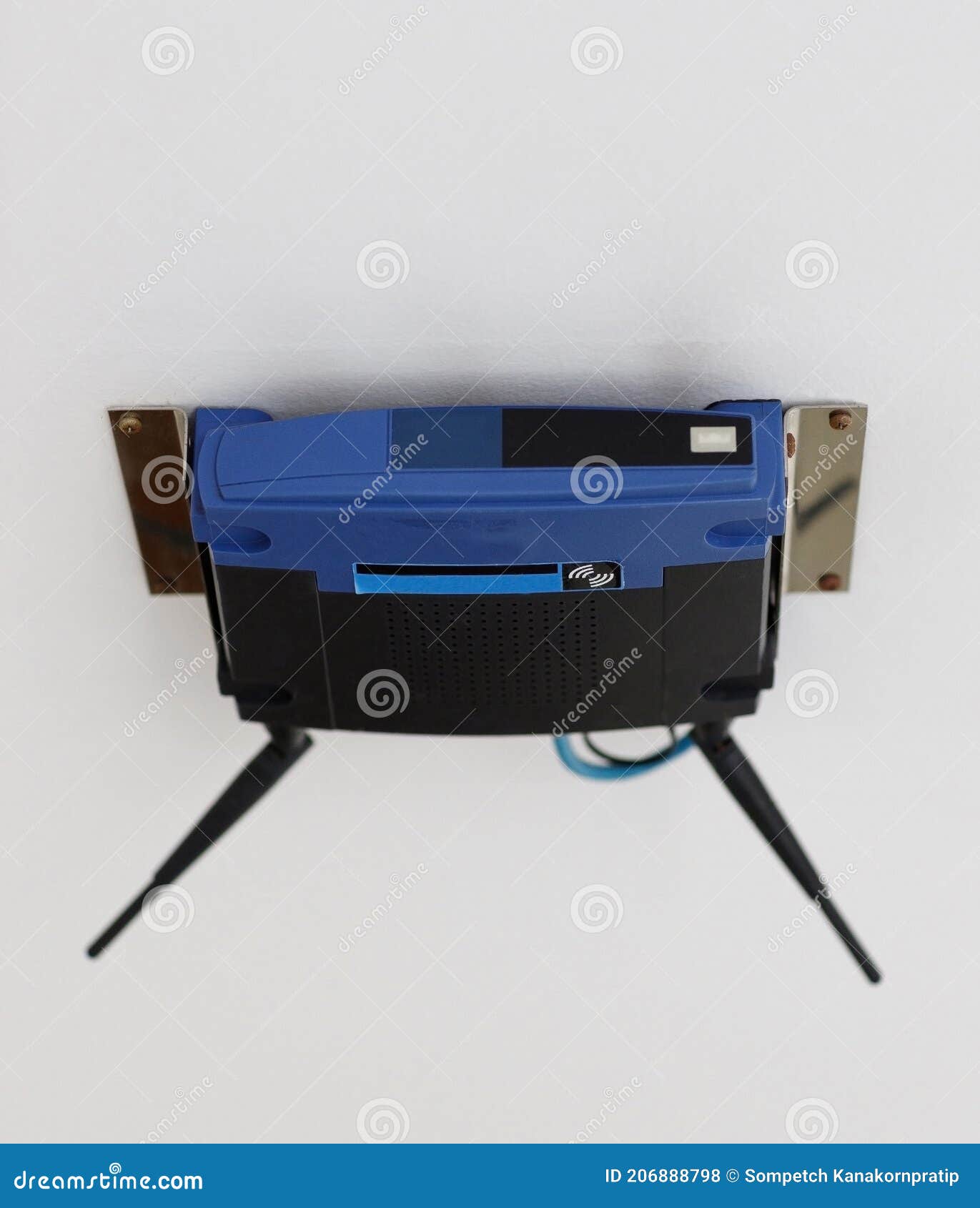 Wireless Internet Router Installed on White Ceiling for Internet ...